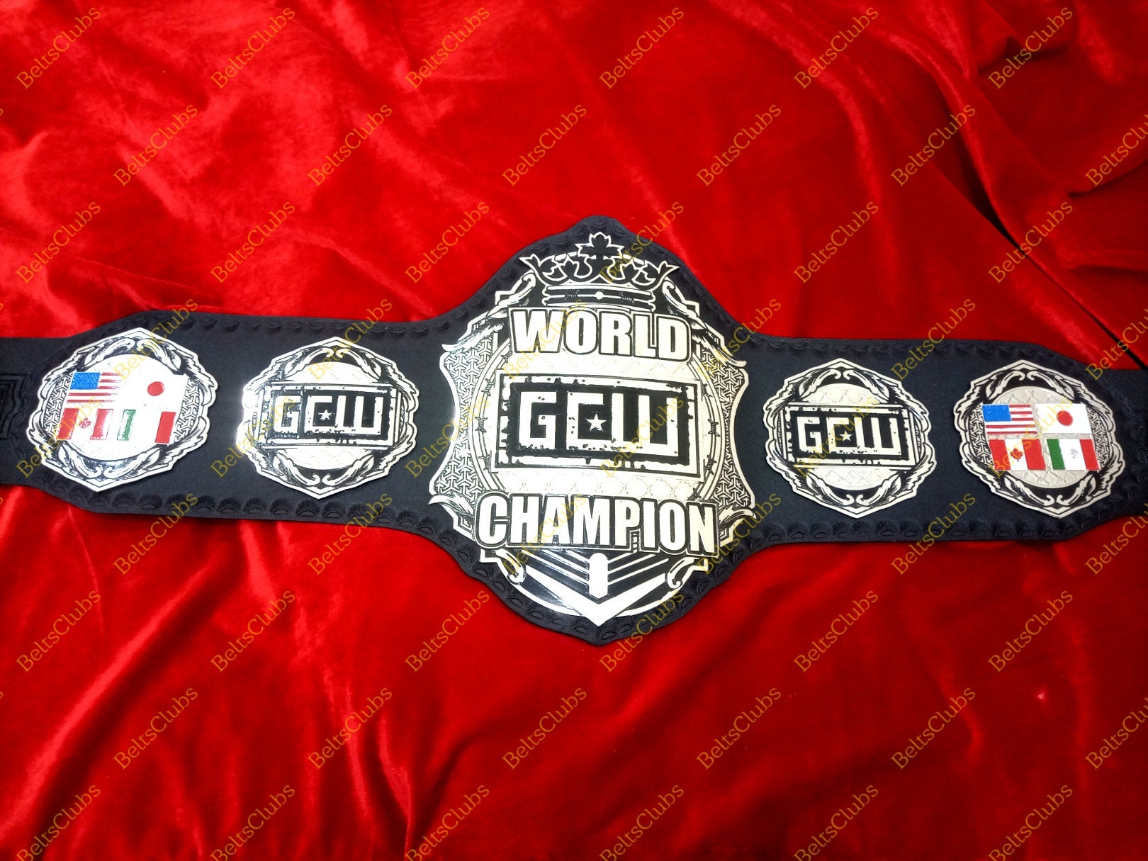 GCW World Championship Belt: Nickel Plated Cowhide Leather Replica - Etsy