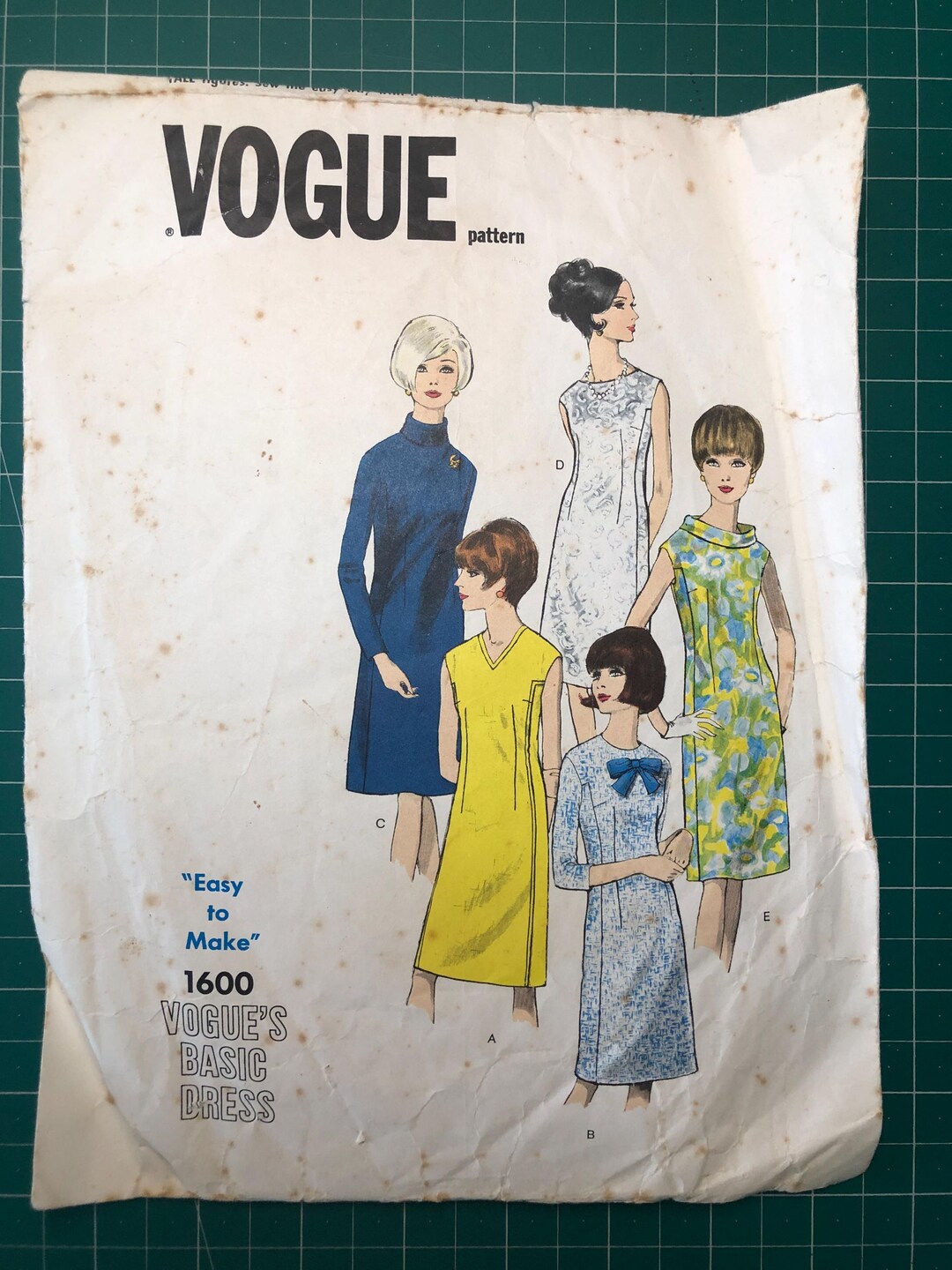 1960s Vogue Americana Sewing Pattern – Shift Dress, Size 14 (un-printed ...