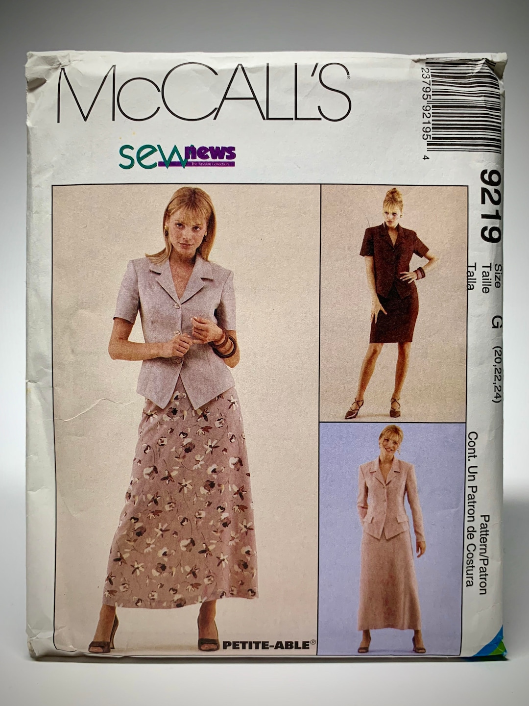 Mccalls 9219 is a Sewing Pattern for a Long or Short Sleeve Jacket, and ...