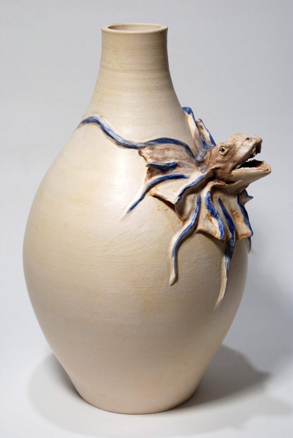 Frilled Lizard Unique Ceramic Vase With Sculpture - Etsy