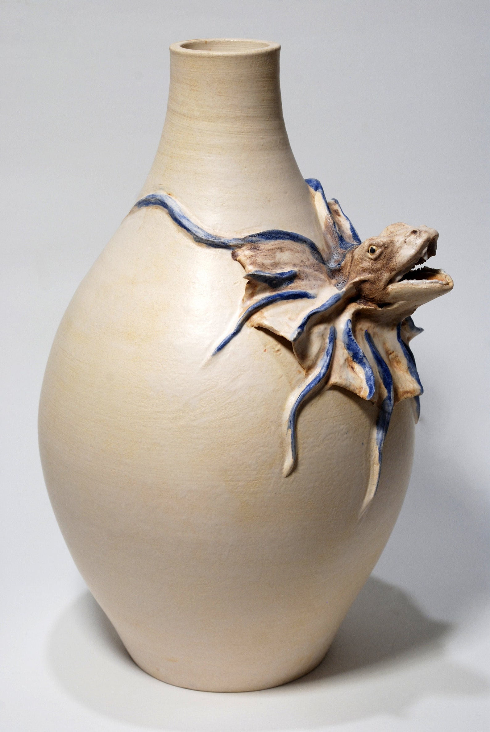 Frilled Lizard - Unique Ceramic Vase With Sculpture - Etsy