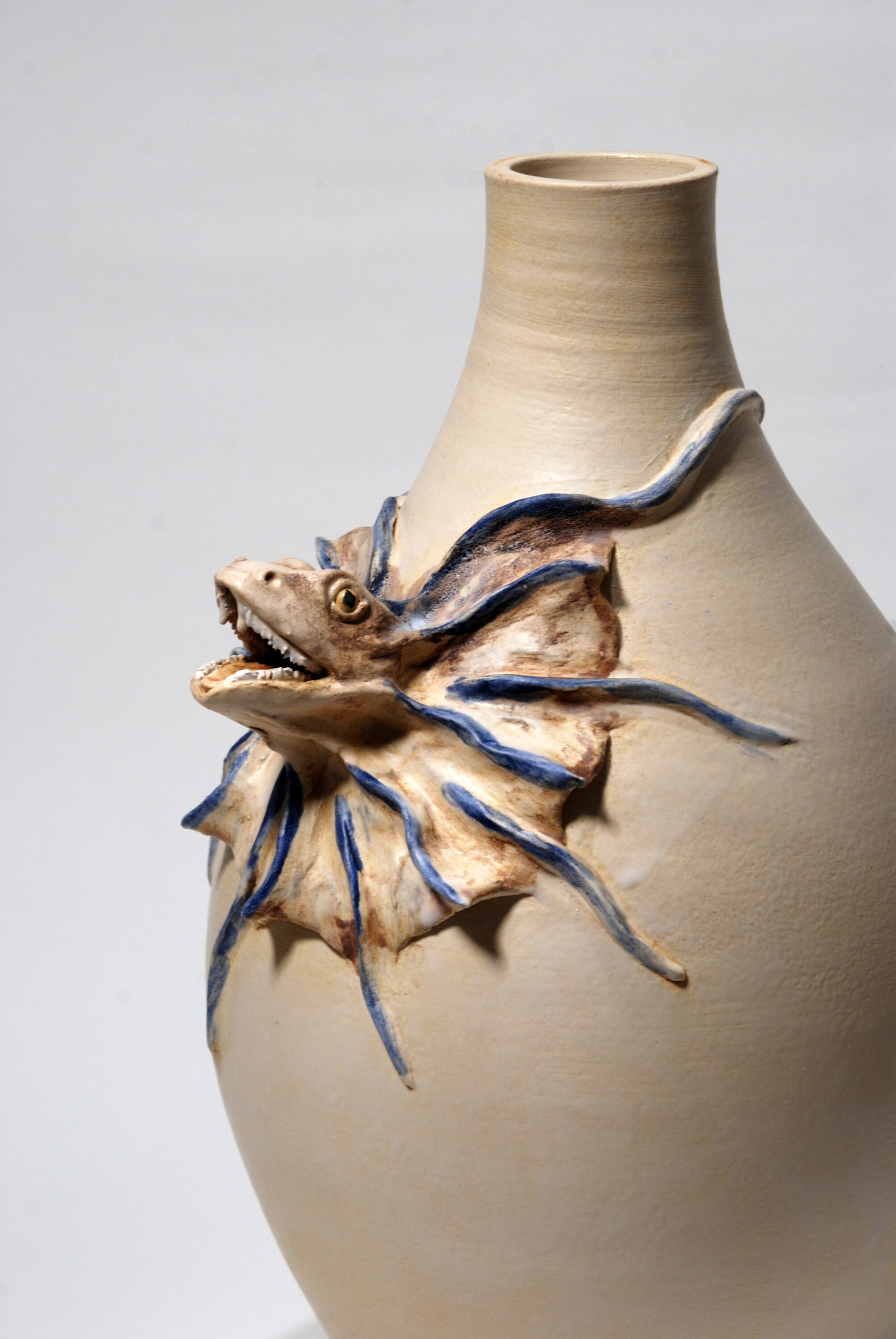 Frilled Lizard - Unique Ceramic Vase With Sculpture - Etsy