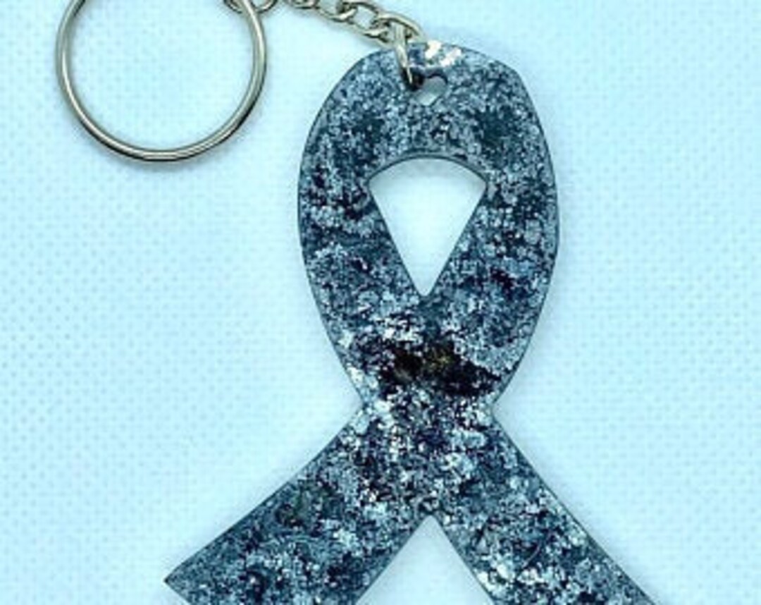 Cancer Awareness/grey Brain Cancer Key Chain/clear Resin/black, Silver ...