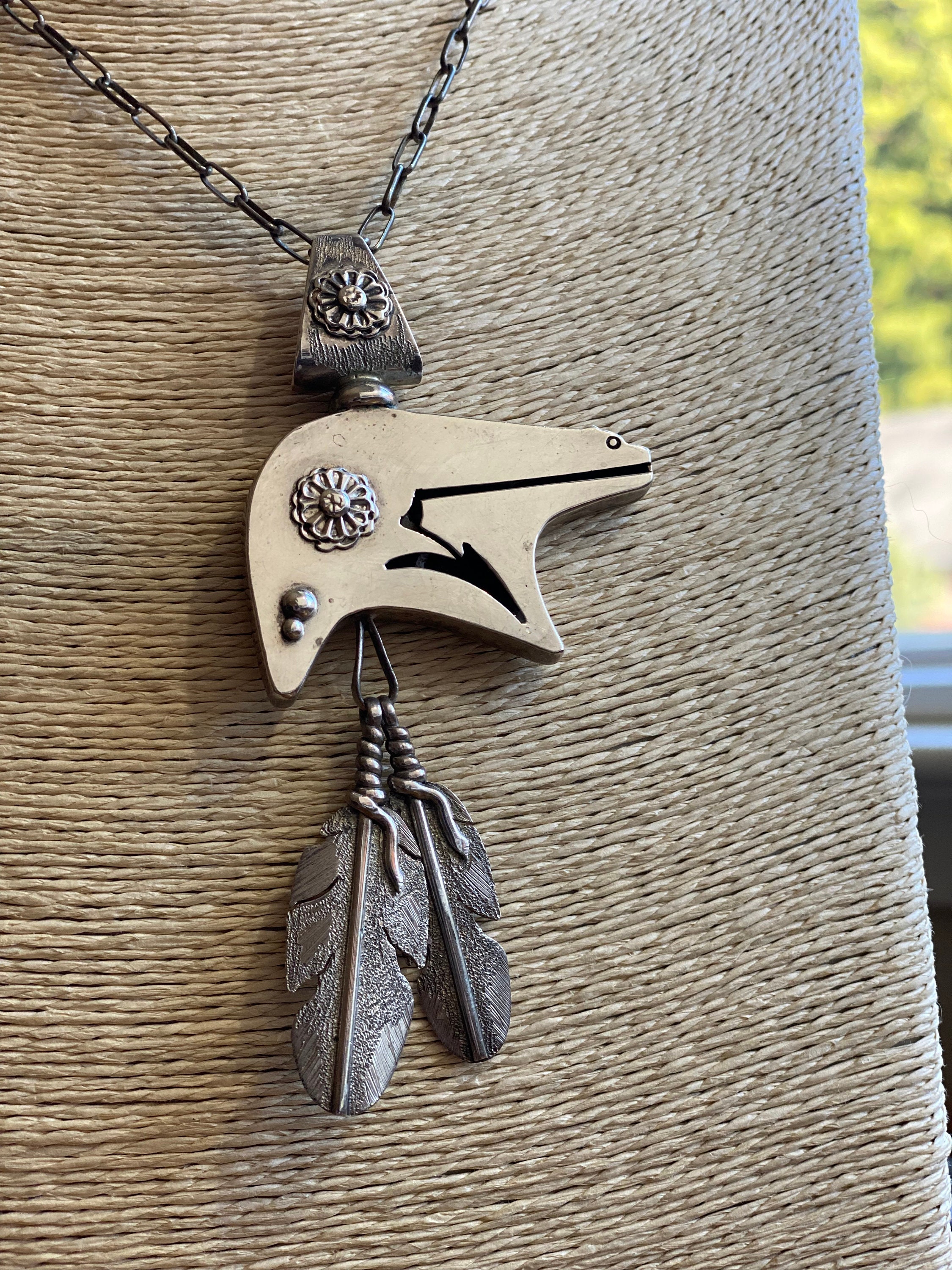 Vintage Cast and Appliqued Silver Wisdom Bear & Feather - Etsy