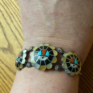 1960's Vintage Zuni Inlay Sun Father Cuff - Etsy