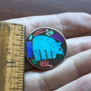 Turza Wells and Andrew Shows Enamel & Inlay Gemstone on Sterling Silver ...