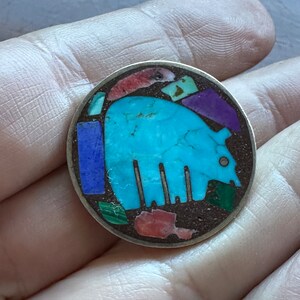 Turza Wells and Andrew Shows Enamel & Inlay Gemstone on Sterling Silver ...