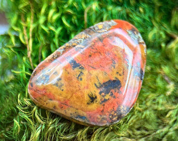 Hand-cut Tiger's Tail Jasper Free Form Cabochon- 35.85mm X 25.9mm ...