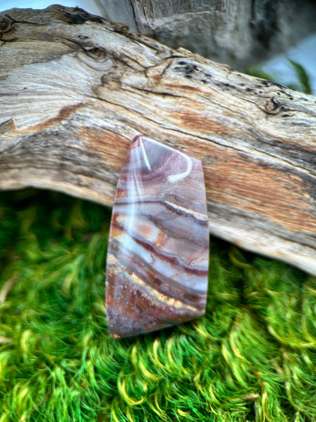 Hand-cut Sarape Jasper Free Form Cabochon- 33.7mm X 16.9mm- Natural ...