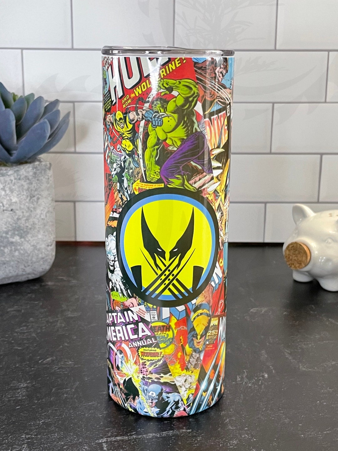 Classic Wolverine-20oz or Stainless Steel Skinny Tumbler W/ Closable ...