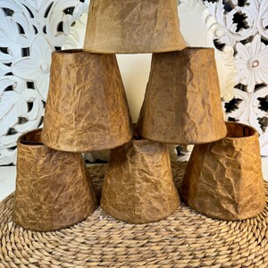 Brown Crinkled Paper Mini Lamp Shade Clip-on Mini Lamp Shades - Etsy