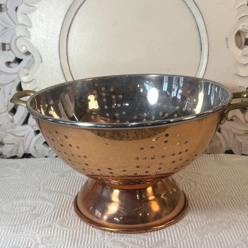 Copper Colander - Etsy