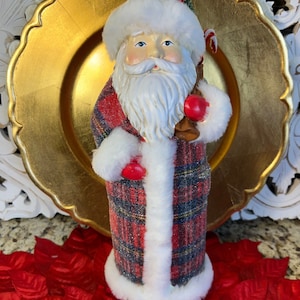 Scottish Santa Santa Statue 12 H Santa Claus Christmas Decor Tabletop ...