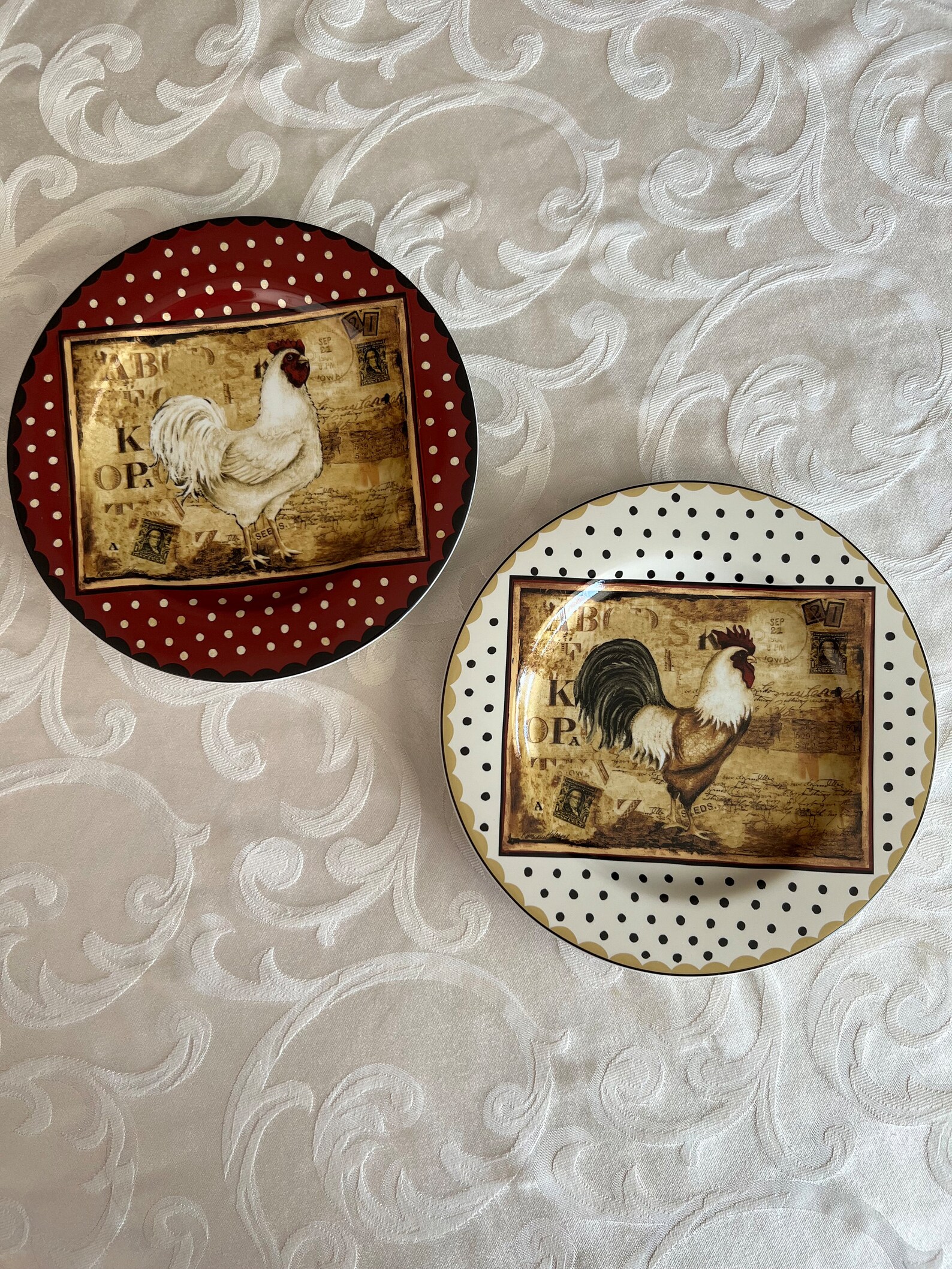 Rooster Plates Farmhouse Inspired Plates - Etsy
