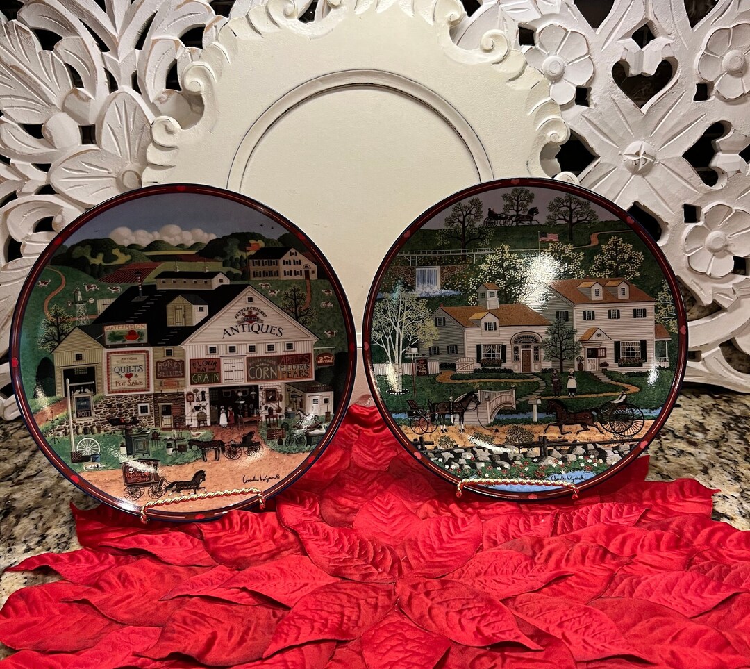 Vintage Charles Wysocki Plates Set of 2 Plates ~ Peppercricket Grove ...
