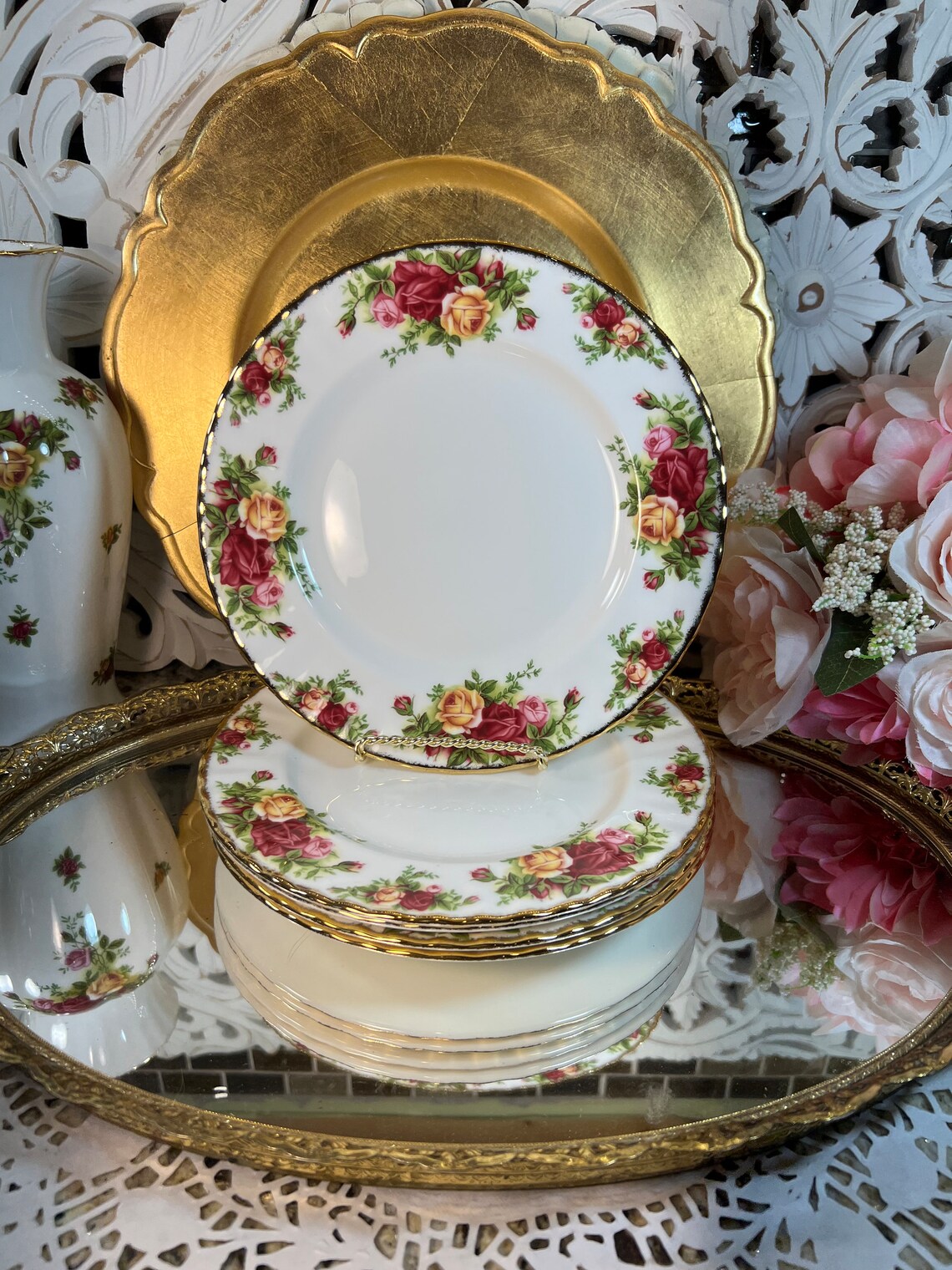 Old Country Roses Luncheon Salad Plates ~ Royal Albert Old Country ...