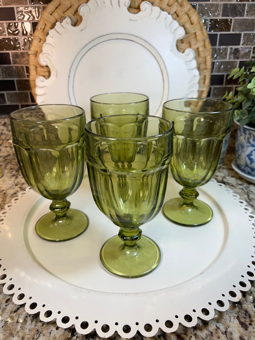 Libbey Duratuff Green Gibraltar Glasses 16oz Large Green Duratuff Iced ...