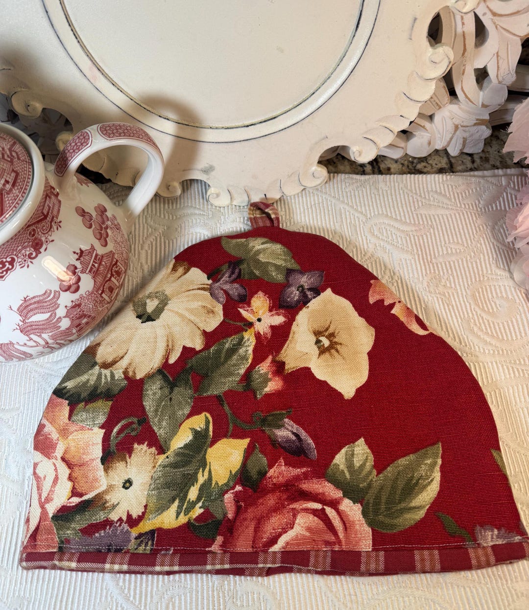 Red Tea Cozy ~ Teapot Cover ~ Tea Cosy Cover ~ Tea Lovers Gift ~ Teapot ...