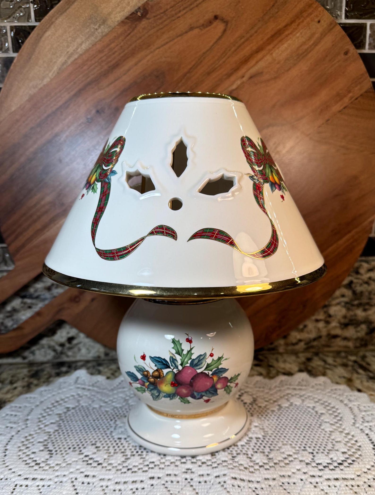 Lenox Christmas Tartan Candle Lamp ~ Lenox Tartan Lamp ~ Christmas ...