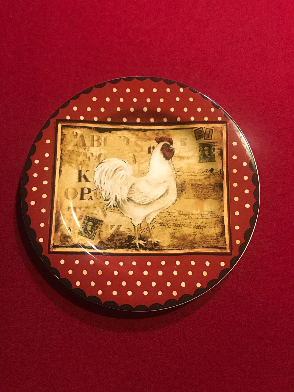 Rooster Plates Farmhouse Inspired Plates - Etsy
