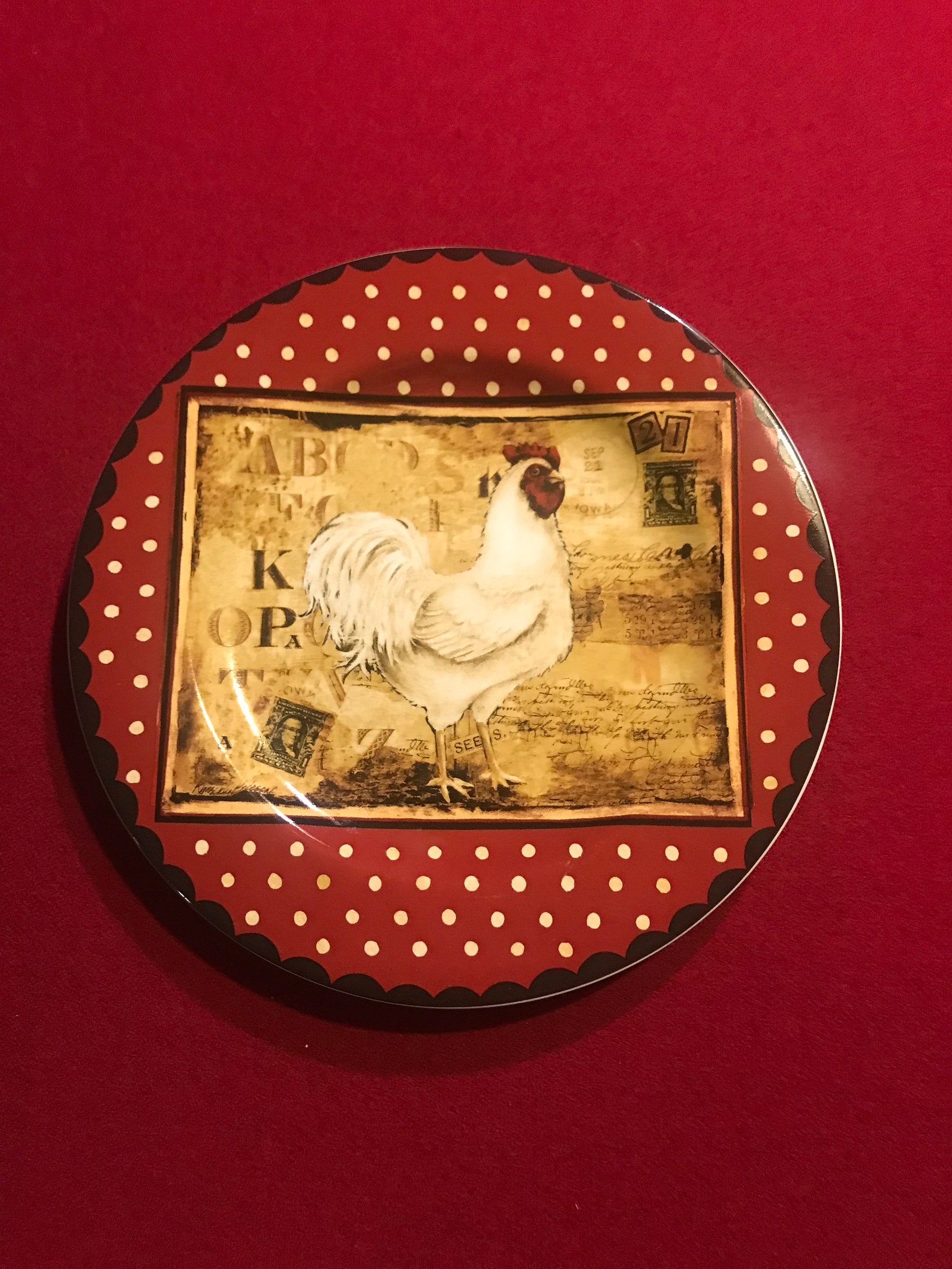 Rooster Plates Farmhouse Inspired Plates - Etsy