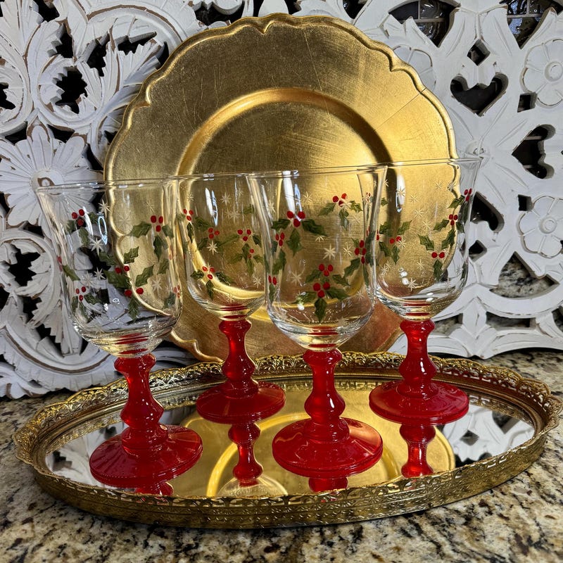 Christmas Glassware - Etsy