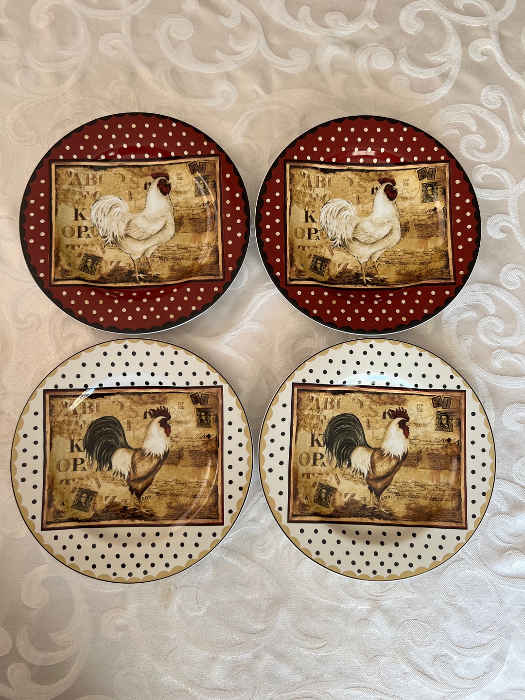 Rooster Plates Farmhouse Inspired Plates ~ French Country Decor - Etsy
