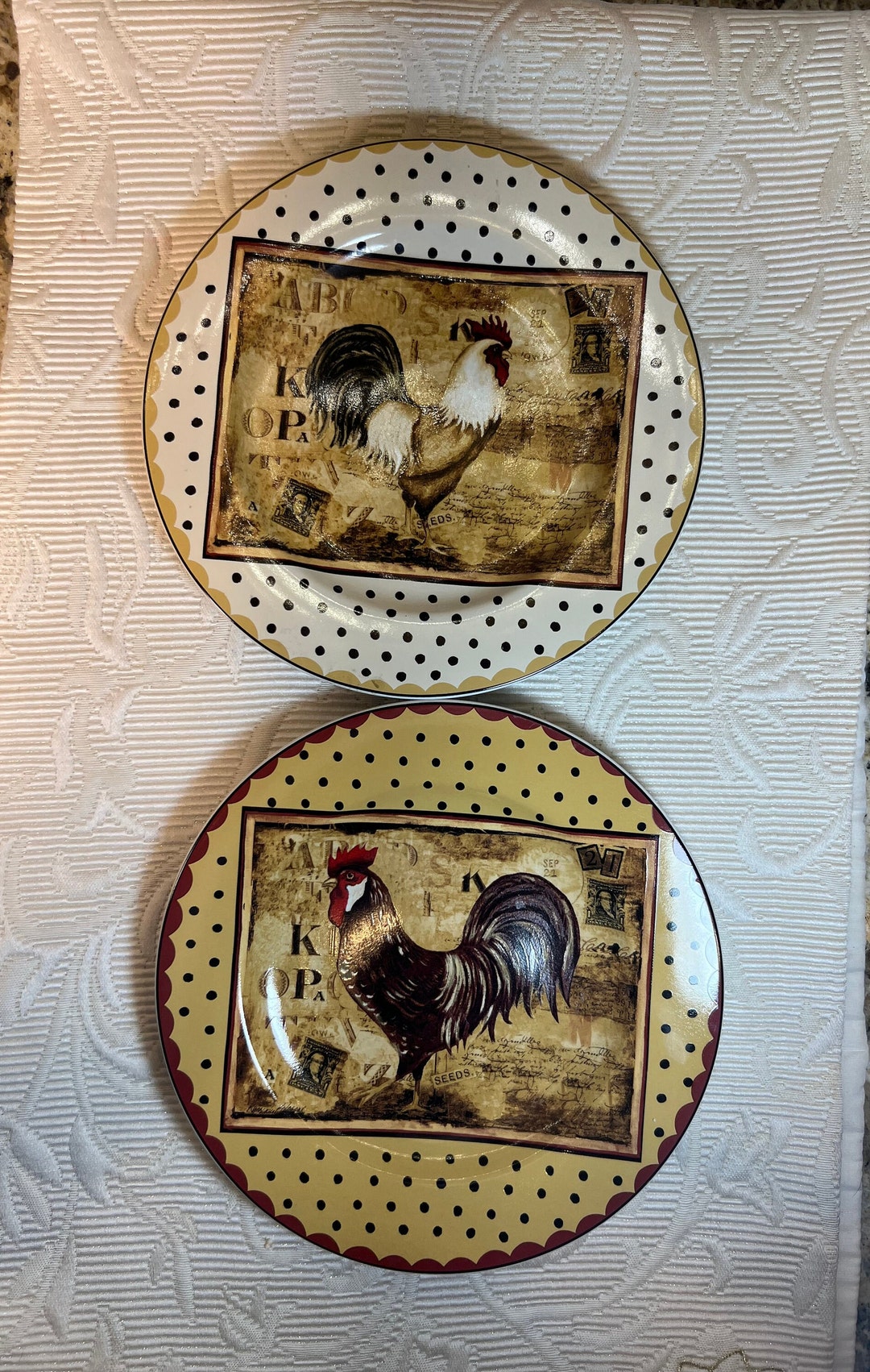 Rooster Plates Farmhouse Inspired Plates ~ Retro Rooster Plates ...
