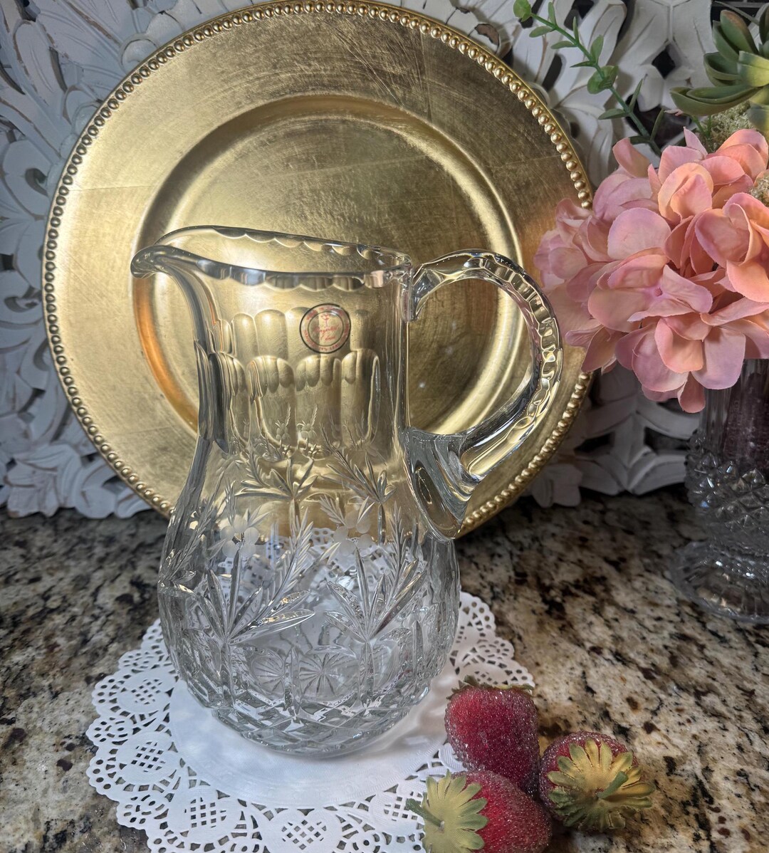 Vintage Lead Capri Crystal Pitcher ~ Made in Poland by Crystal Clear ...