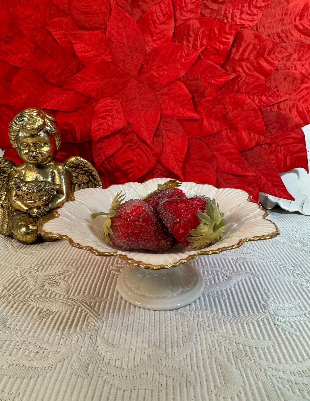 Lenox Arbor Collection Shell Relief Pedestal Candy Dish Compote Bowl ...