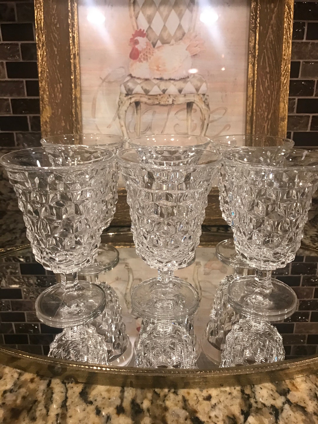 Vintage Fostoria Footed Goblet Wine Glasses Water Goblets - Etsy