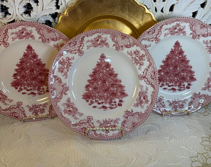 Johnson Brothers Old Britain Castles Christmas Dinner Plates ~ PINK ...