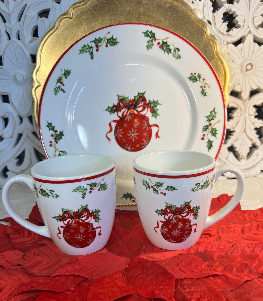Christopher Radko Traditions Christmas Dinnerware Plates and Bowls ...