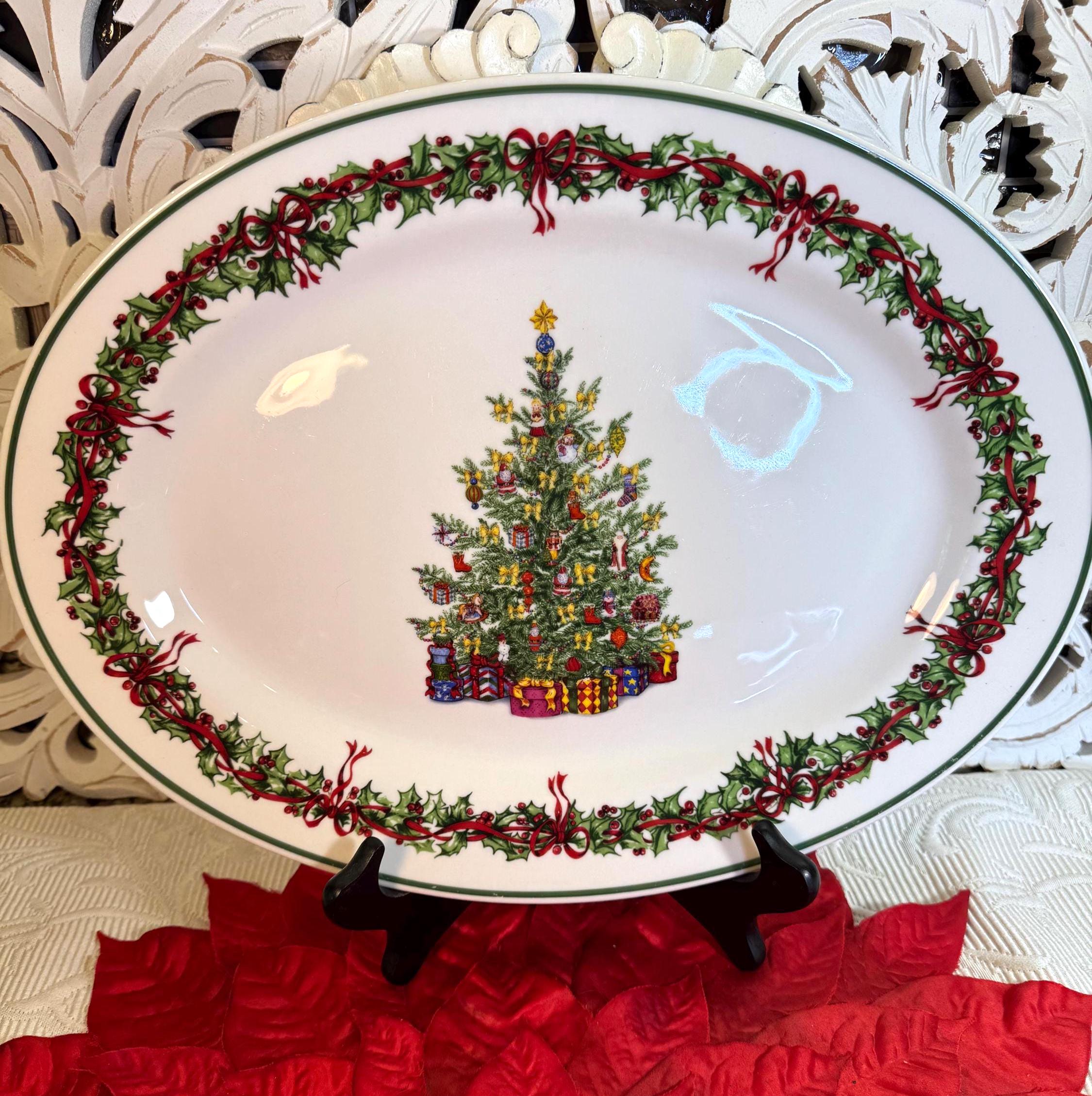 Vintage Christopher Radko Christmas Platter: Holiday Tree Dinnerware ...