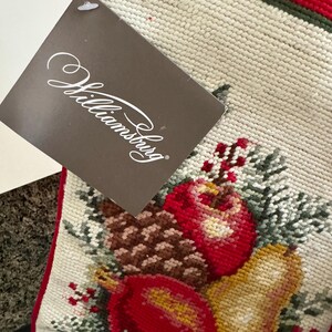 Williamsburg Needlepoint Christmas Stocking Boxwood & Pine Colonial ...