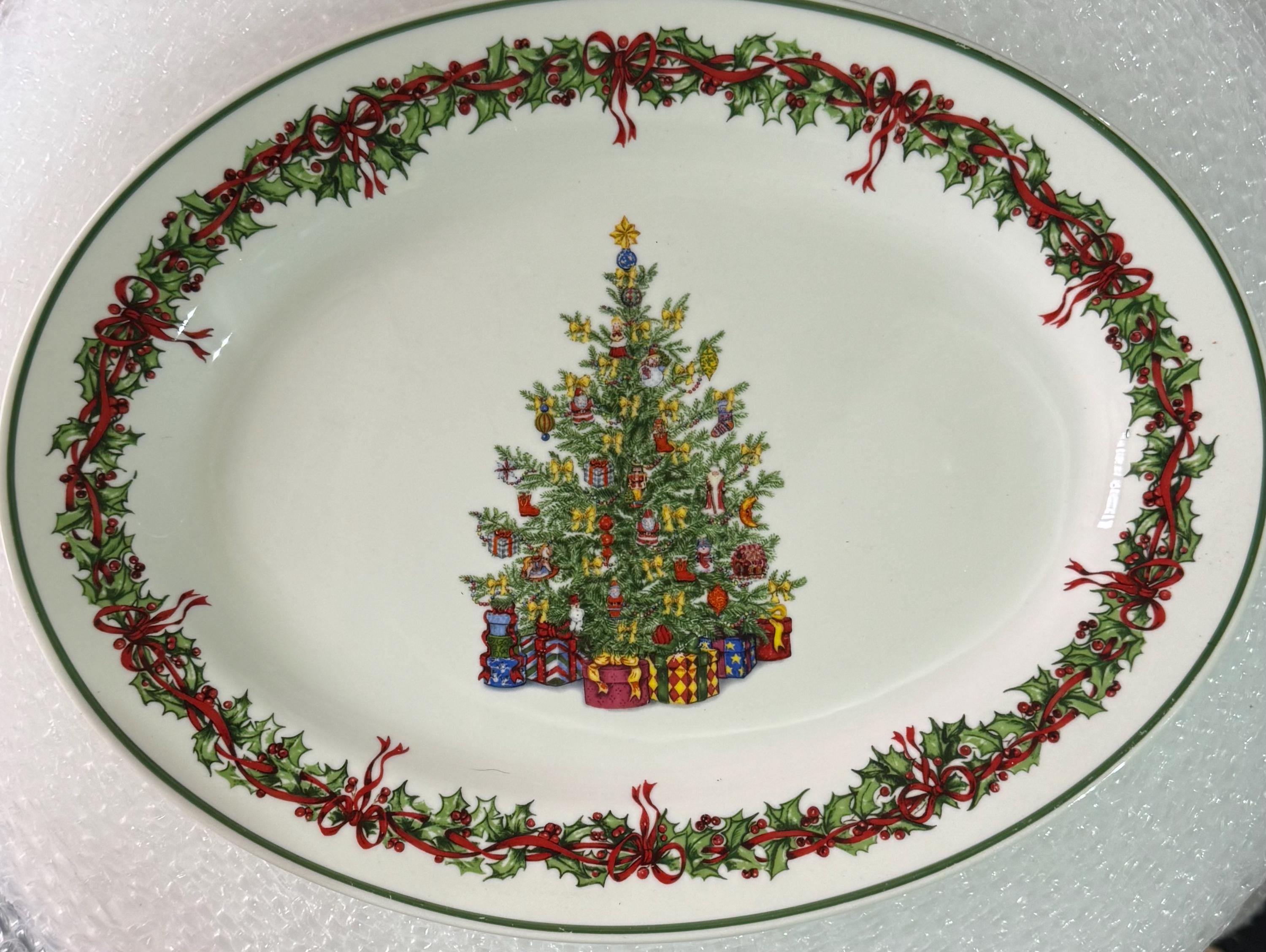 Vintage Christopher Radko Christmas Platter: Holiday Tree Dinnerware ...