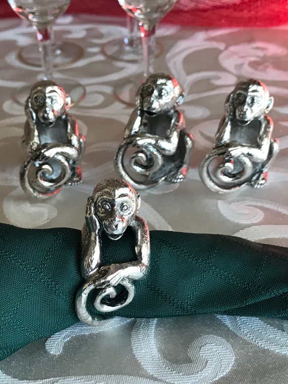 Arthur Court Monkey Napkin Rings | Etsy