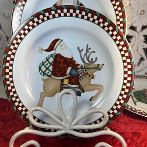 Santa's Spirit Dessert or Salad Plates Set of 4 by Debbie Mumm ...