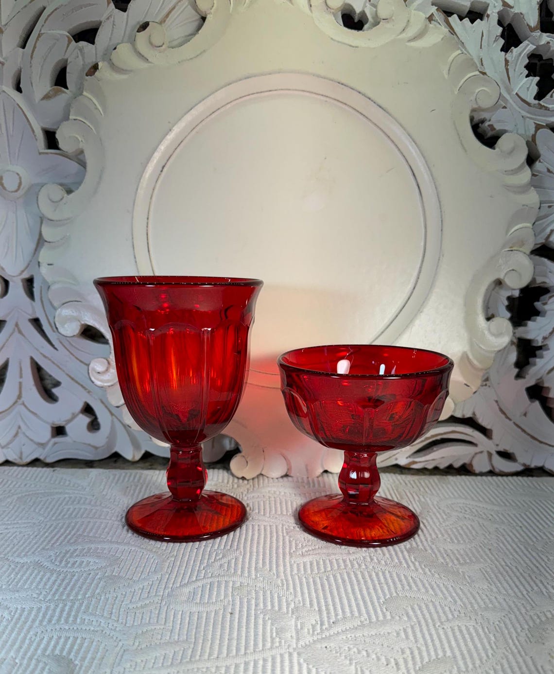 Vintage Noritake Provincial Red Champagne/dessert Glass - Set of 4- Mid ...