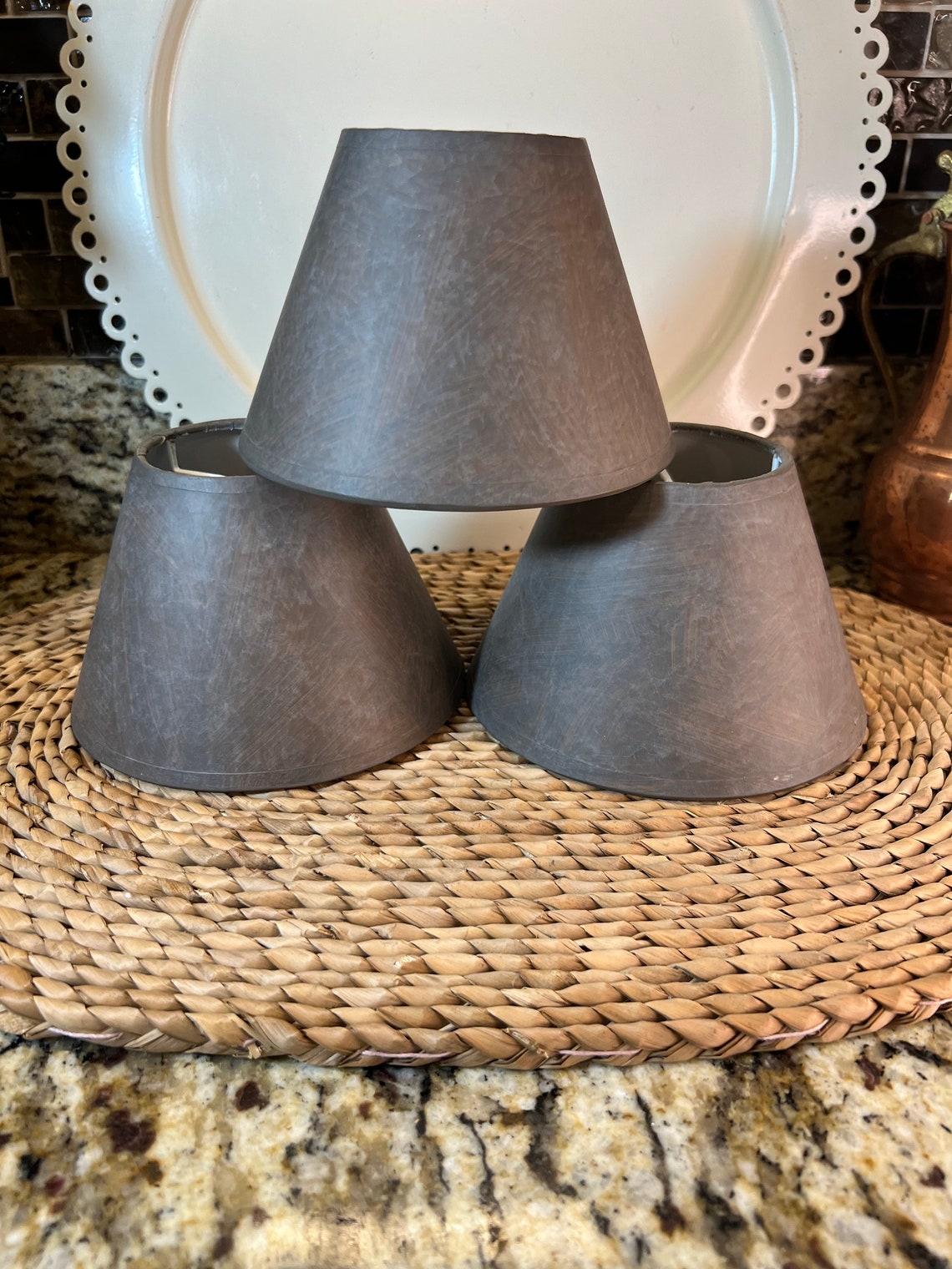 Mini Lamp Shades ~ Clip-on Mini Lamp Shades ~ Brown Paper Chandelier ...