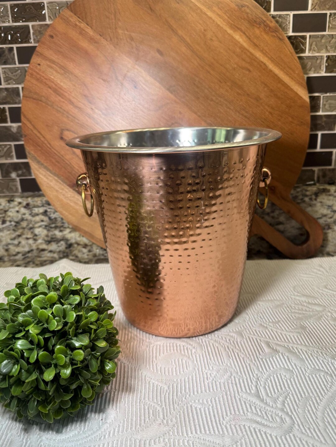 Hammered Copper Color Ice Bucket ~ Ice Bucket ~ BBQ Party Ice Bucket ...