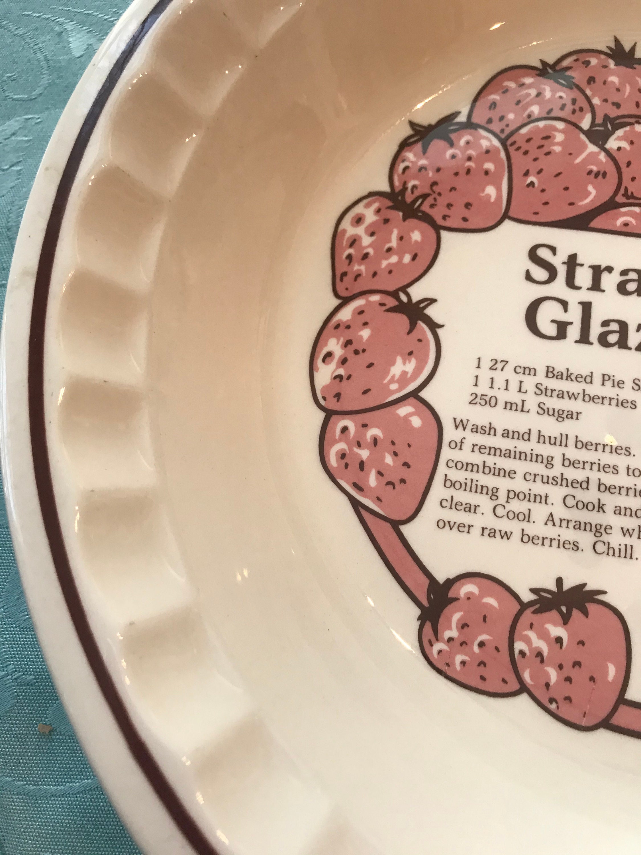 Strawberry Recipe Pie Plate by CE Springer - Etsy