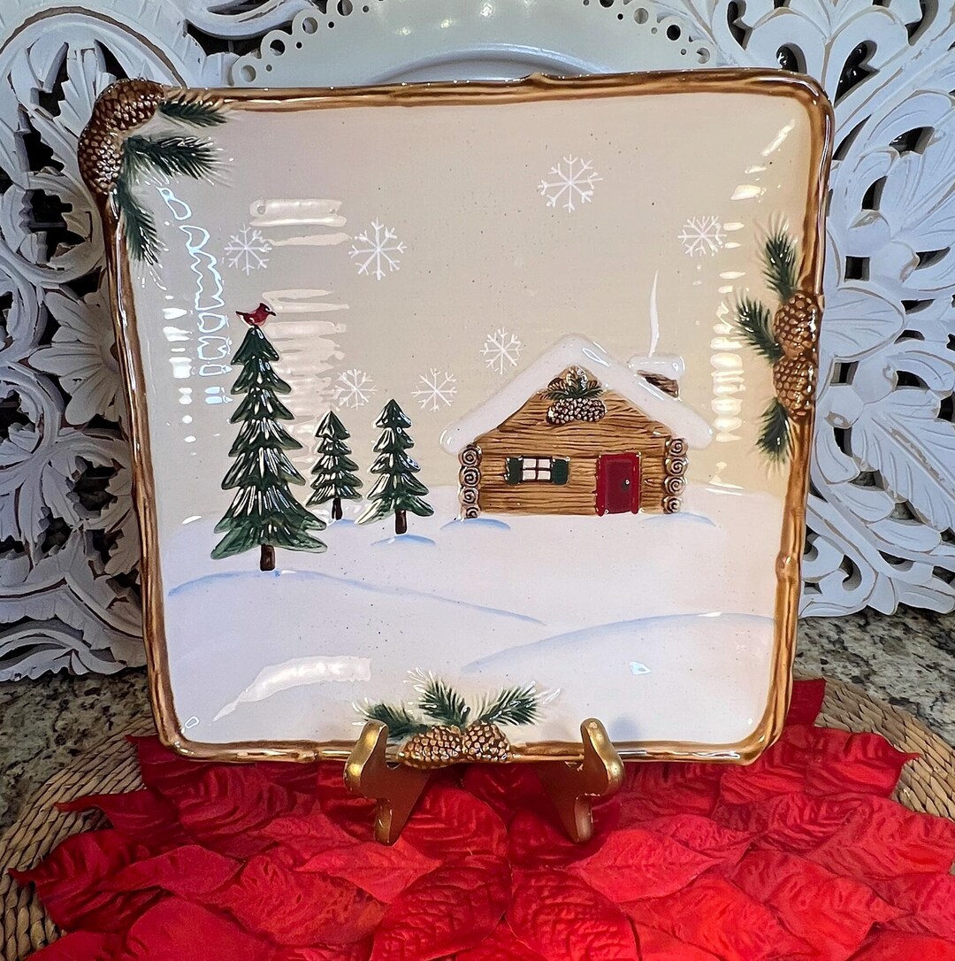 Heartland by ST NICHOLAS SQUARE Dinner Plate Serving Tray Christmas ...