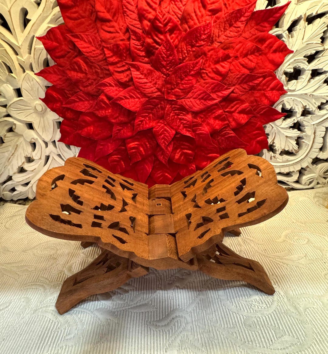 Vintage Wood Carved Collapsible Book Stand ~ Bible Holder Book Rest - Etsy