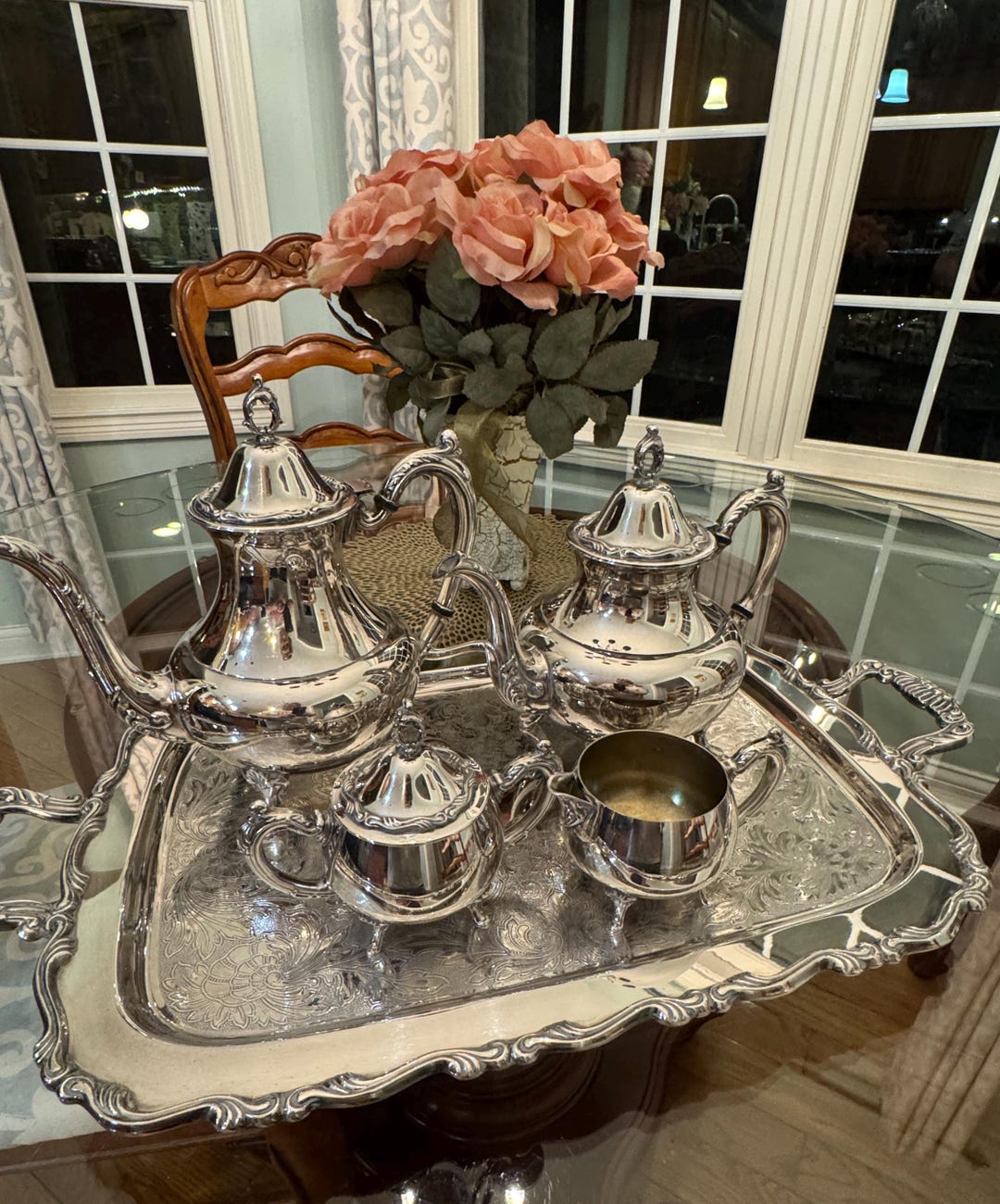 Vintage Oneida Silver Plate Tea and Coffee Set Vintage Oneida Silver ...