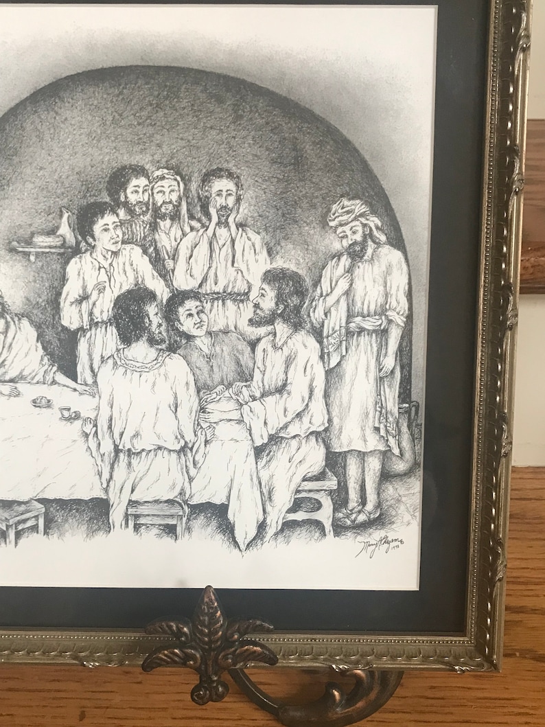 Last Supper Pencil Drawing Print Signed - Etsy