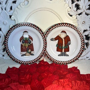 Santa's Spirit Dessert or Salad Plates Set of 4 by Debbie Mumm ...