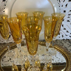 Pier 1 Champagne Flutes Stunning Iridescent Amber Crystal Champagne ...