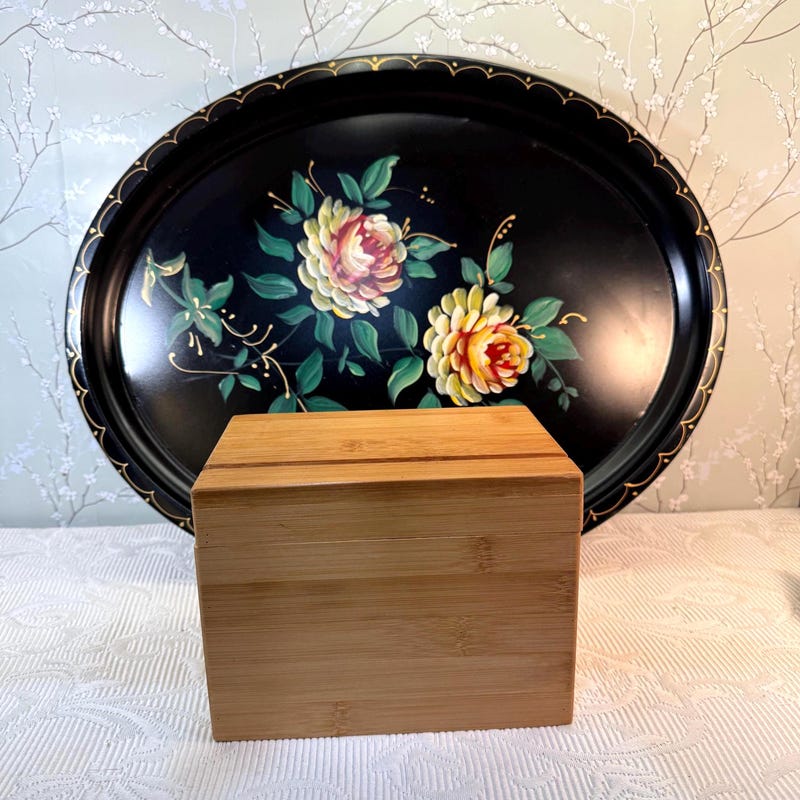 Wooden Painted Recipe Box - Etsy