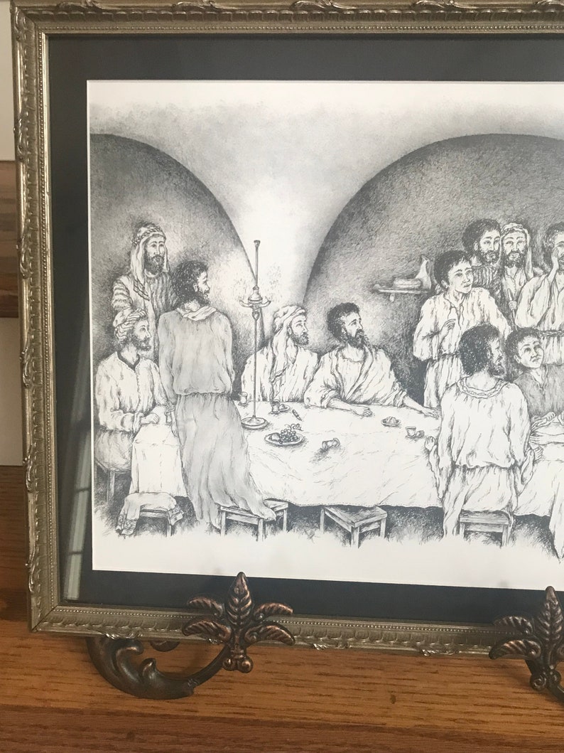 Last Supper Pencil Drawing Print Signed | Etsy